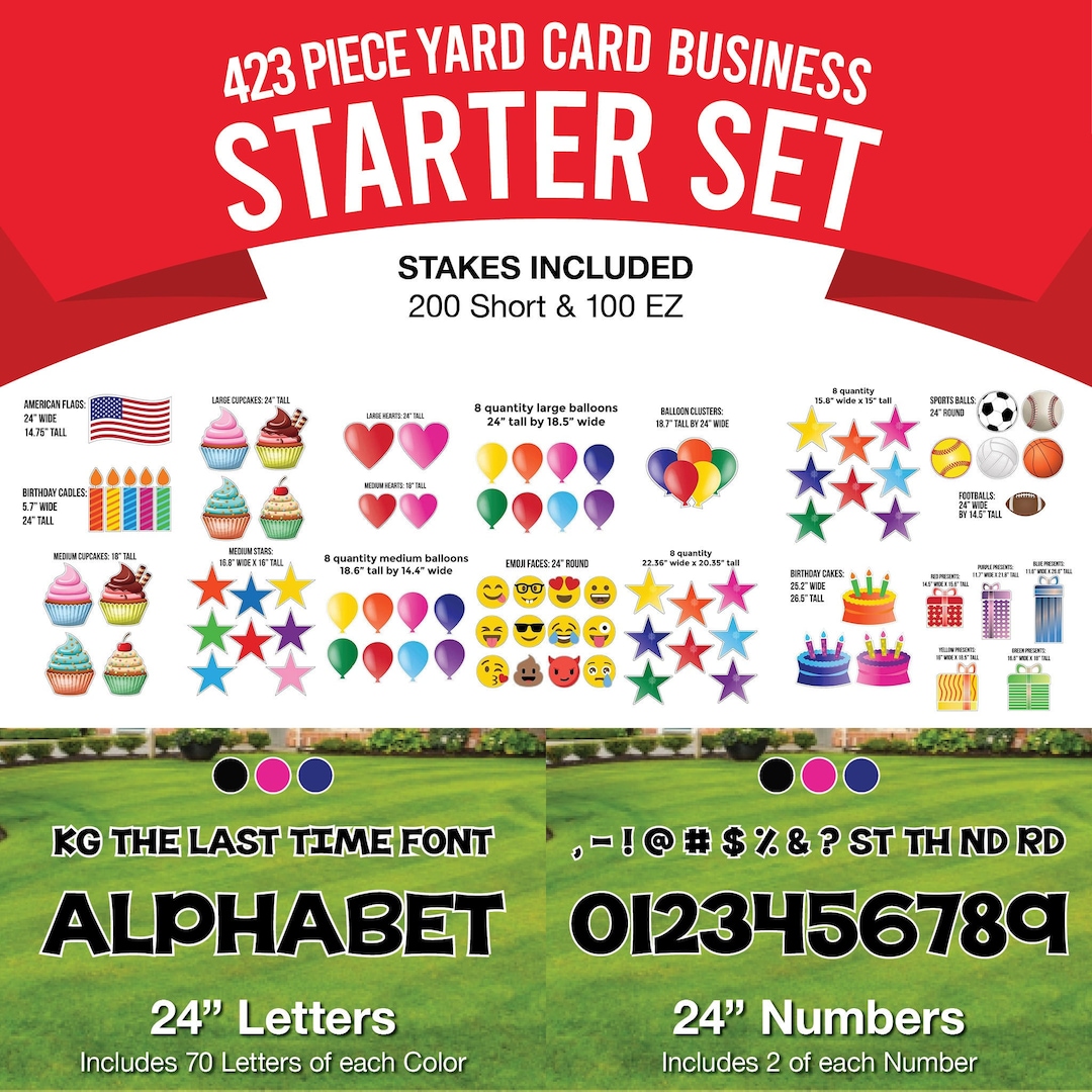 24" Yard Card Starter Kit #4, 423 Pieces, Yard Sign Rental Business - Etsy