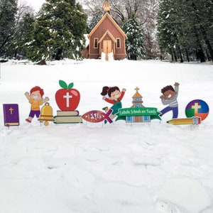 Catholic Schools Week 10pc Religious Outdoor Yard Sign Lawn Decoration ...