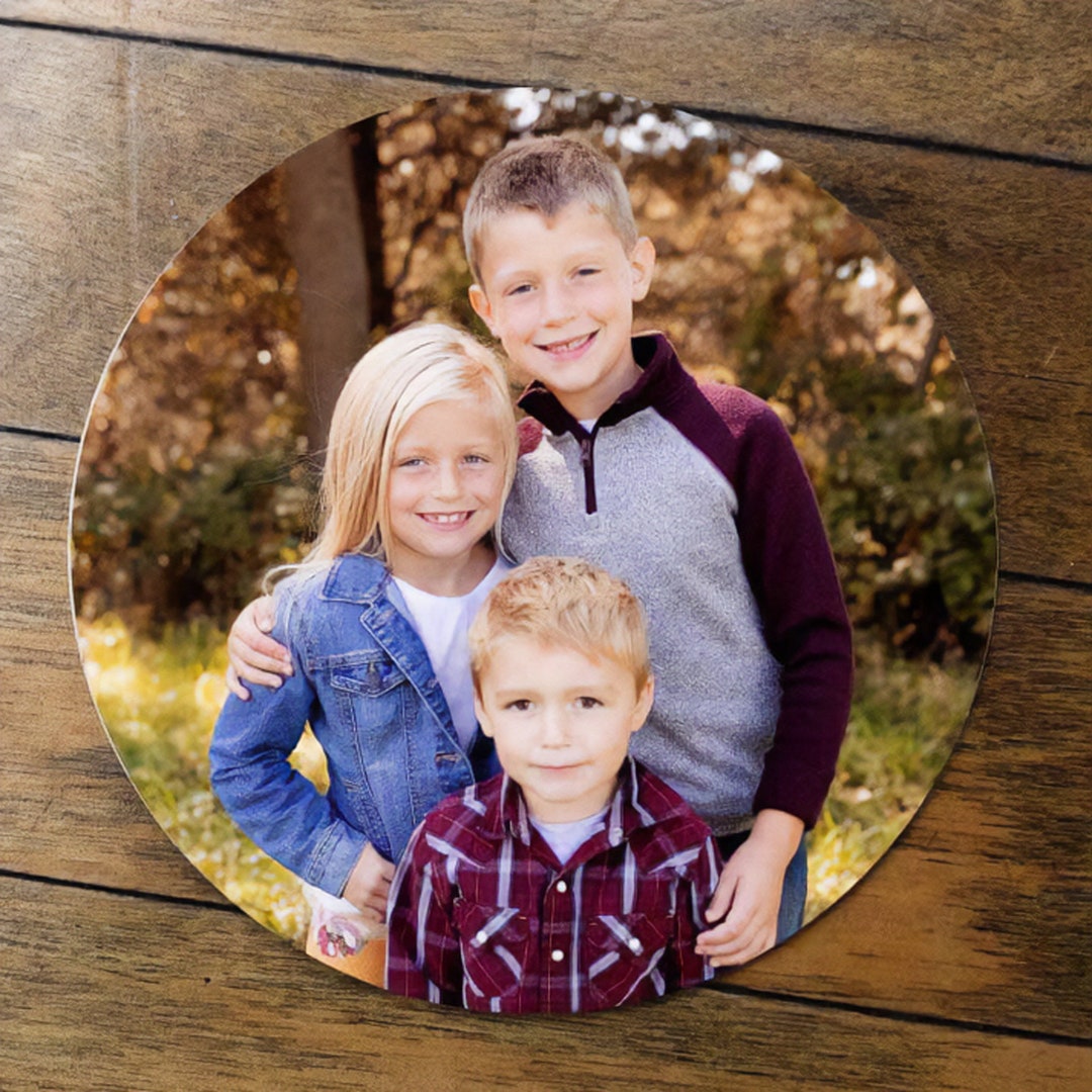 Set of 4 Custom Photo Drink Coasters - 4" Round, Personalized Picture ...