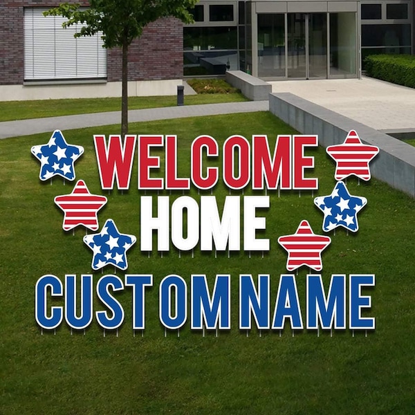 Patriotic Welcome Home Yard Sign - Etsy