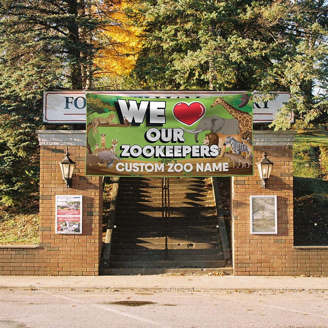 Custom Zookeeper Appreciation Banner: Waterproof Vinyl Zoo Staff Decor ...