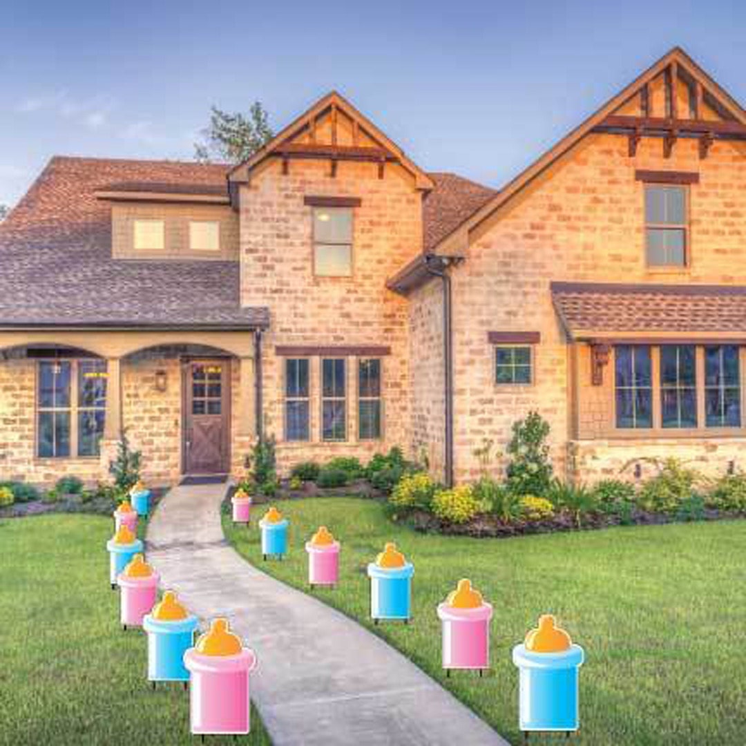 Baby Bottle Pathway Markers, 12pc Yard Card Decoration Set - Etsy