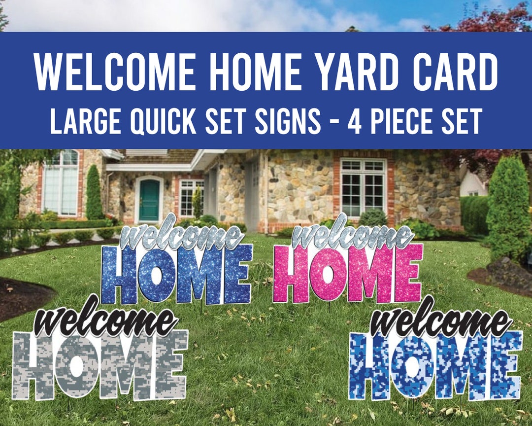 Welcome Home Yard Sign: Sparkle Lawn Decorations, 4-piece Set - Etsy