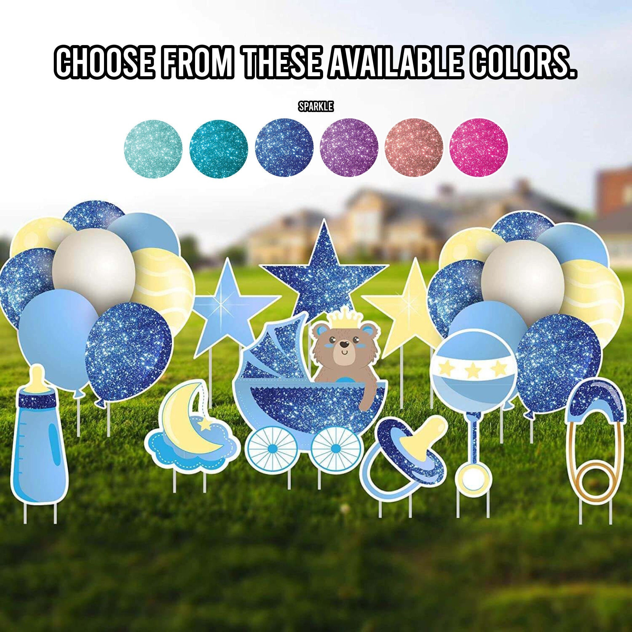 Baby Shower Sparkle Flair & Accessories 11pc Yard Sign Set | Etsy