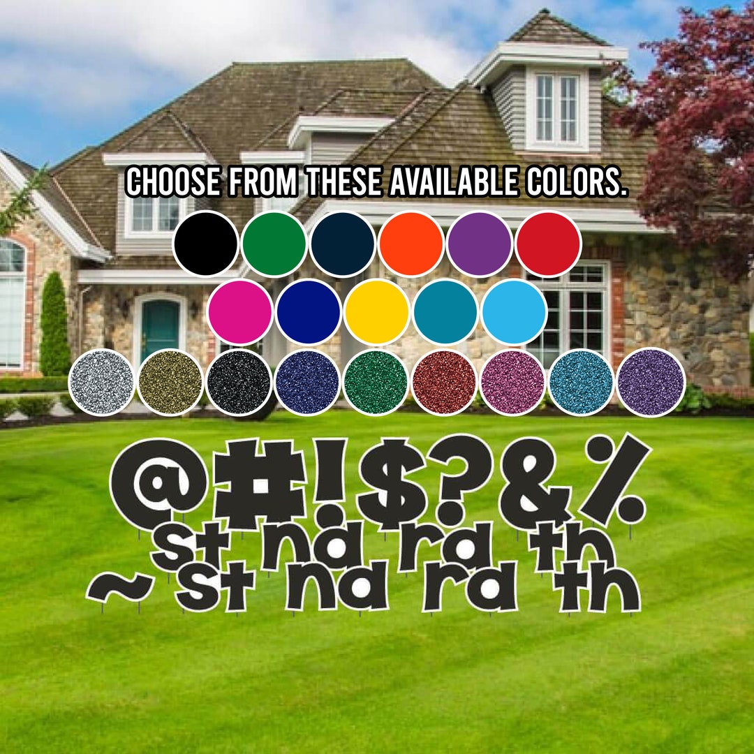 18" Special Characters Yard Sign Letters, 16pc, Outdoor Lawn ...