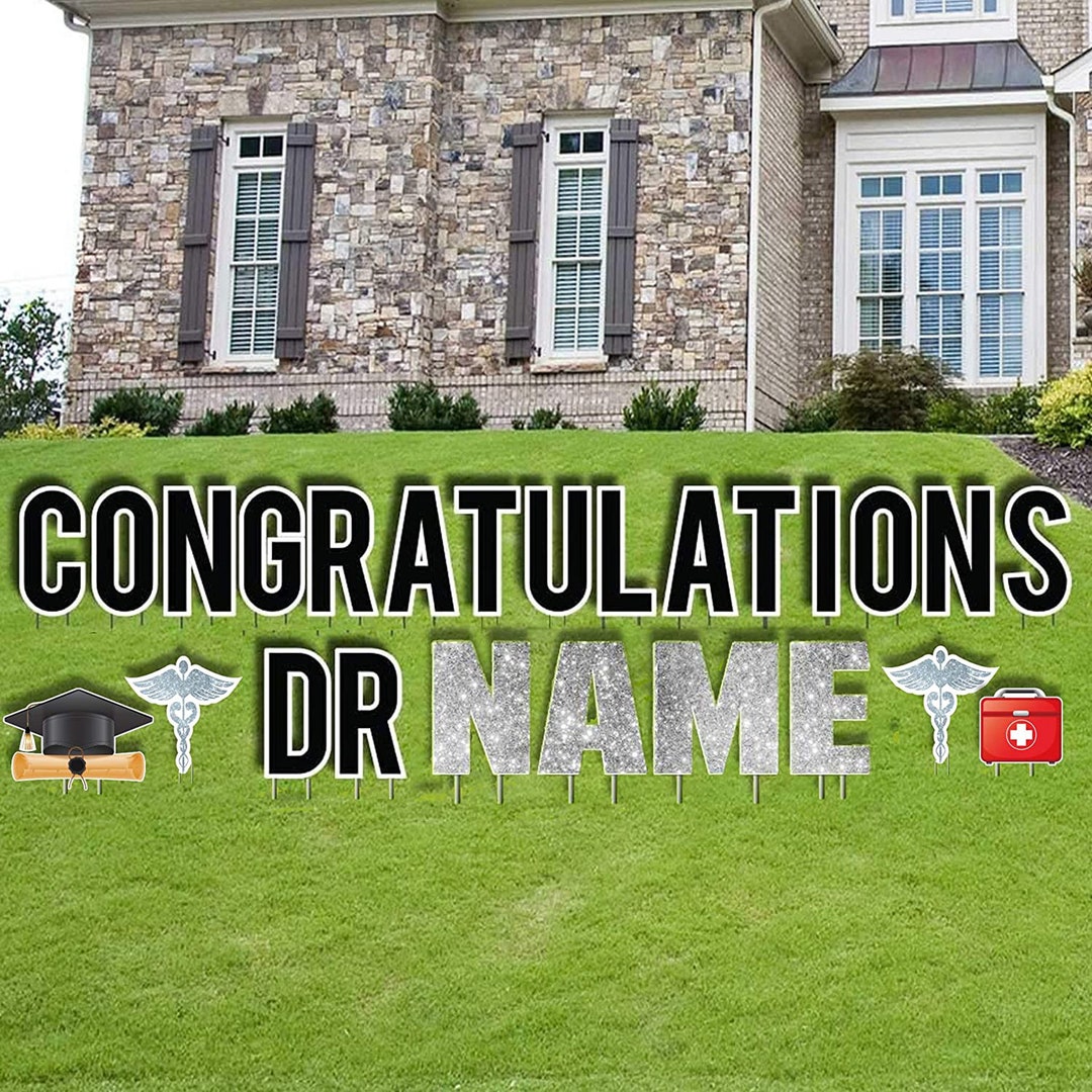 Custom Congratulations Dr Yard Letters, 31pc Congrats Yard Art, Medical ...