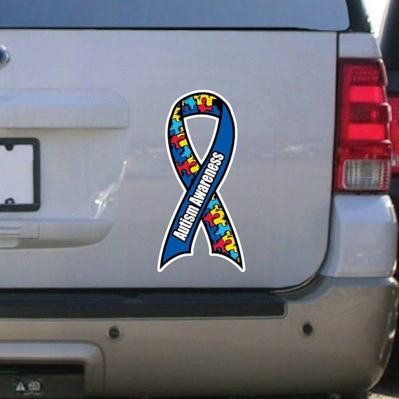 Autism Awareness Puzzle Pieces Ribbon Car Magnet Blue | Etsy
