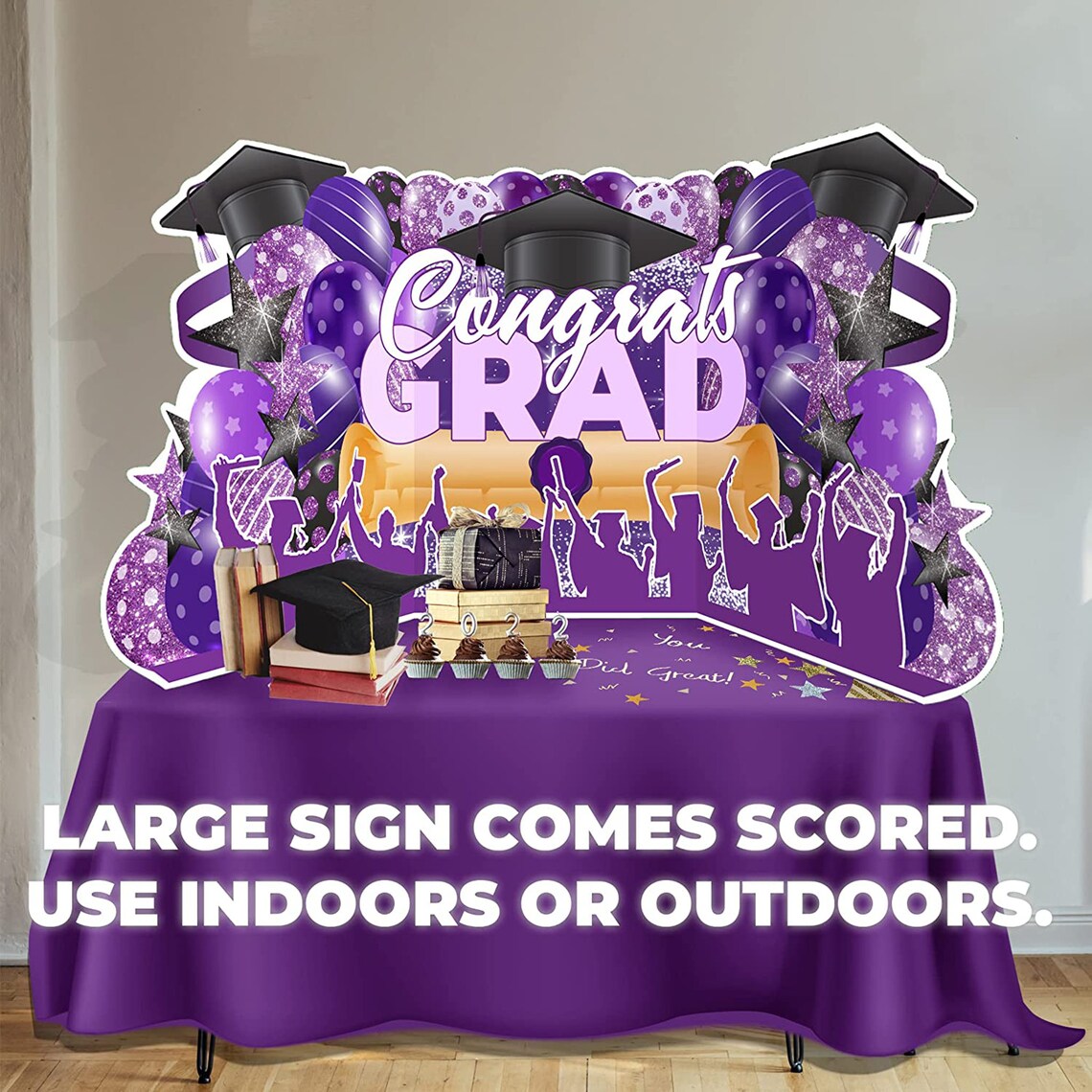 Purple Oversized congrats Grad Graduation Yard | Etsy
