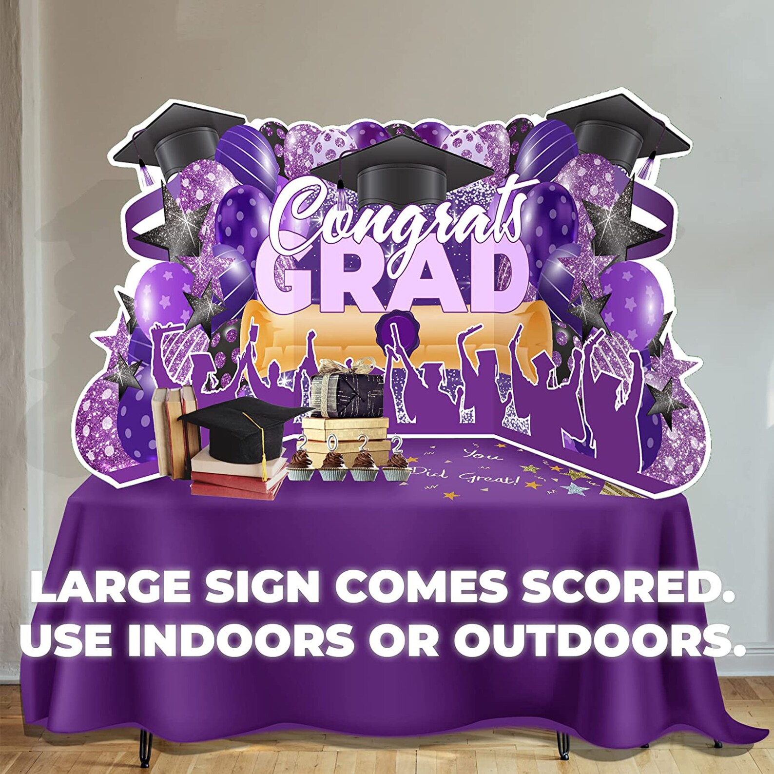 Purple Oversized congrats Grad Graduation Yard | Etsy