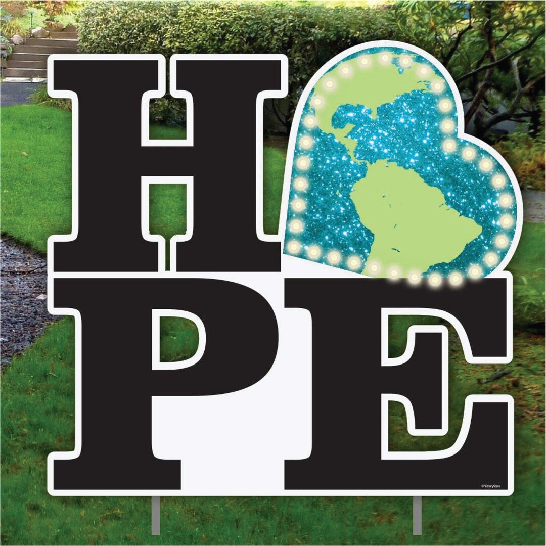 Hope, Light up Heart Yard Card Lawn Sign - Etsy