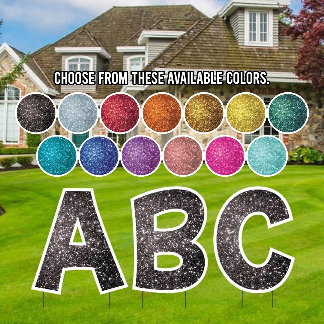 24" Sparkle Alphabet Yard Sign Letters: KG the Last Time Font, 26 Pc - Etsy