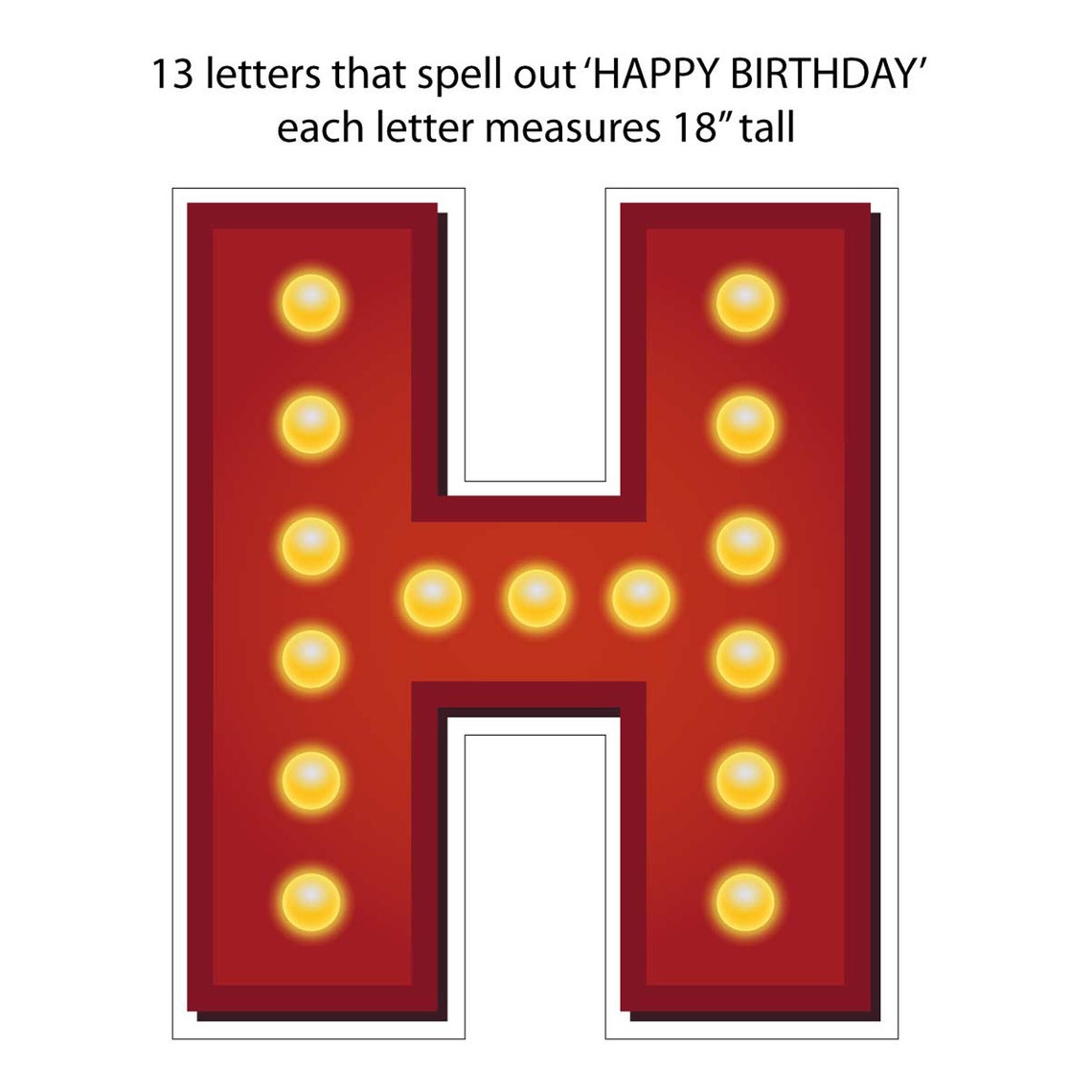 Happy Birthday Theater Marquee Letters 15pc Birthday Yard - Etsy.de
