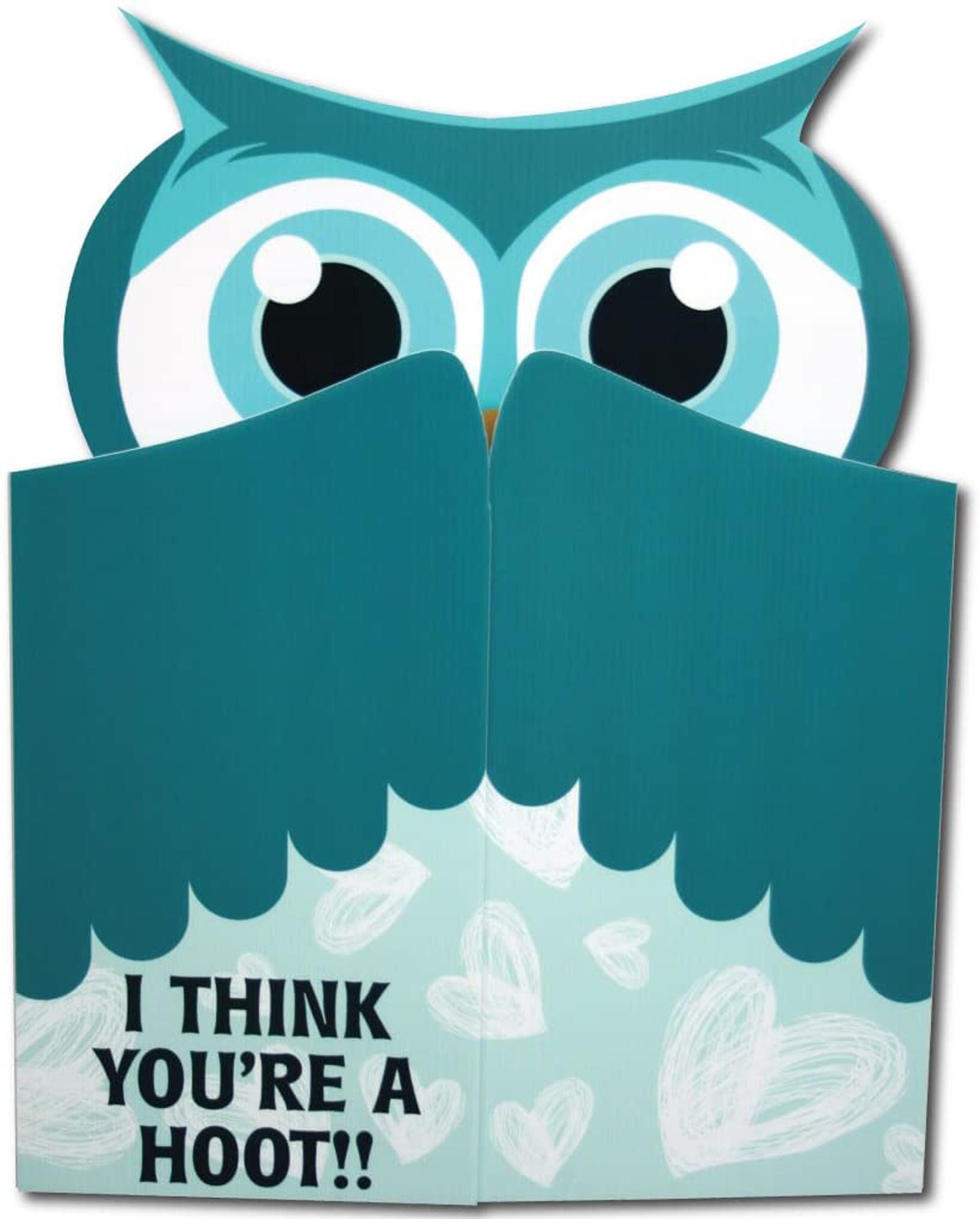 48" Die Cut Jumbo Valentines Day Card: I Think You're A Hoot! With ...