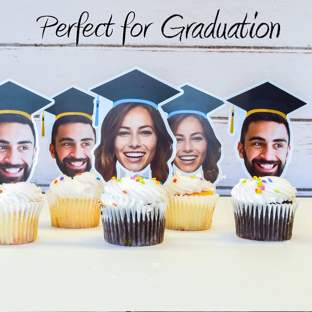 Custom Face Photo Graduation Cupcake Toppers: Set of 75 - Etsy