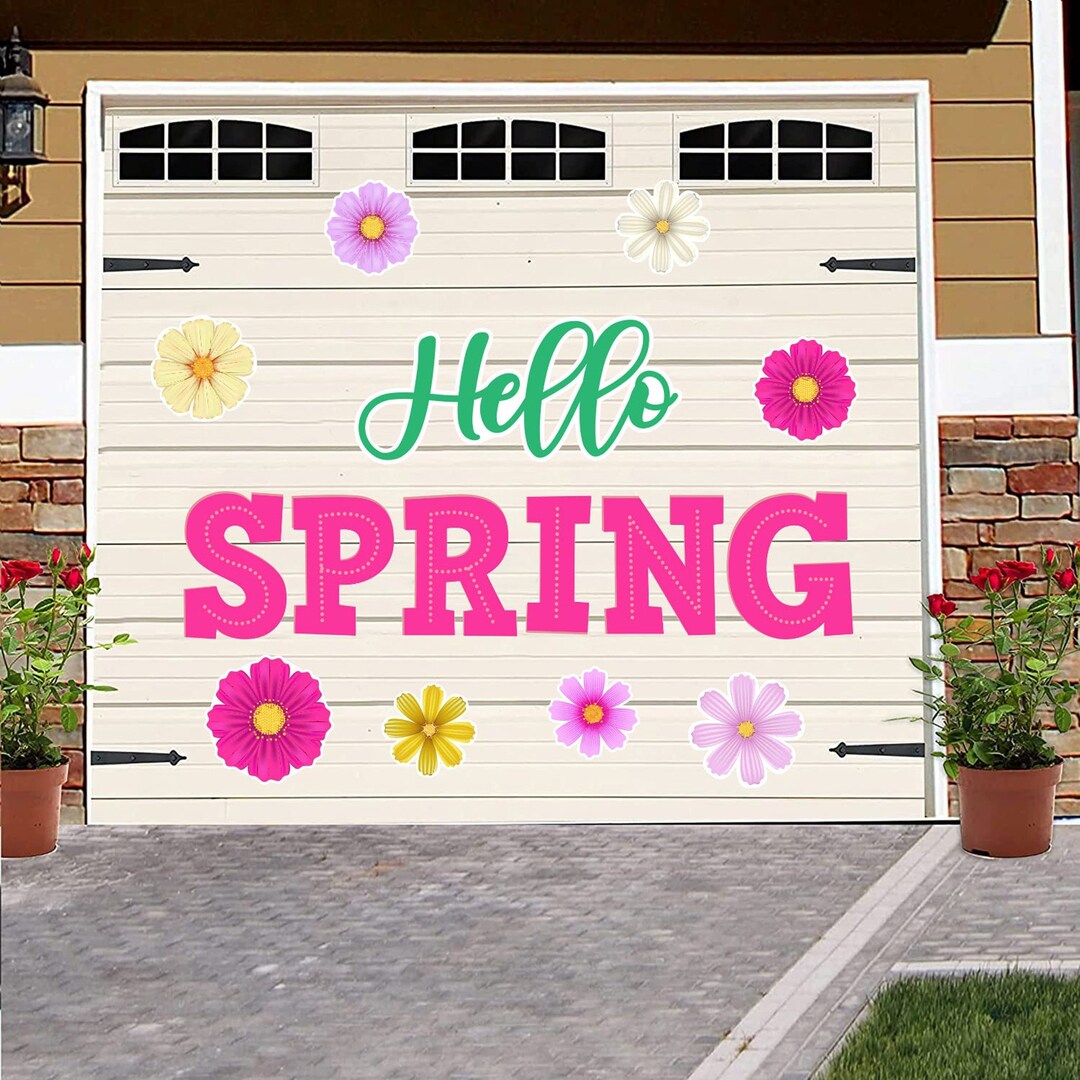 16" Magnetic Jumbo Hello Spring Letters + Flowers | 16pc Spring Magnet ...