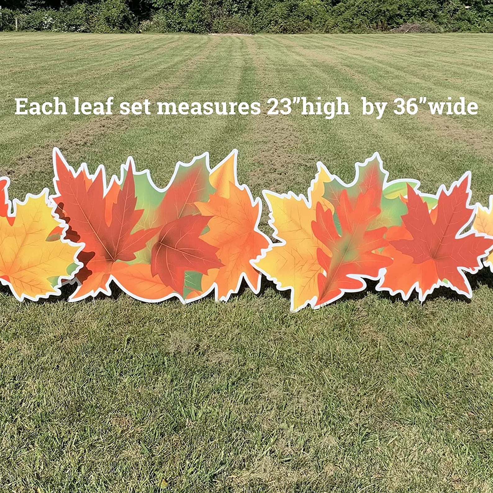Giant Fall Leaves EZ Filler, 4pc Thanksgiving Yard Art, Yard Card Lawn ...