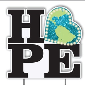 Hope, Light up Heart Yard Card Lawn Sign - Etsy