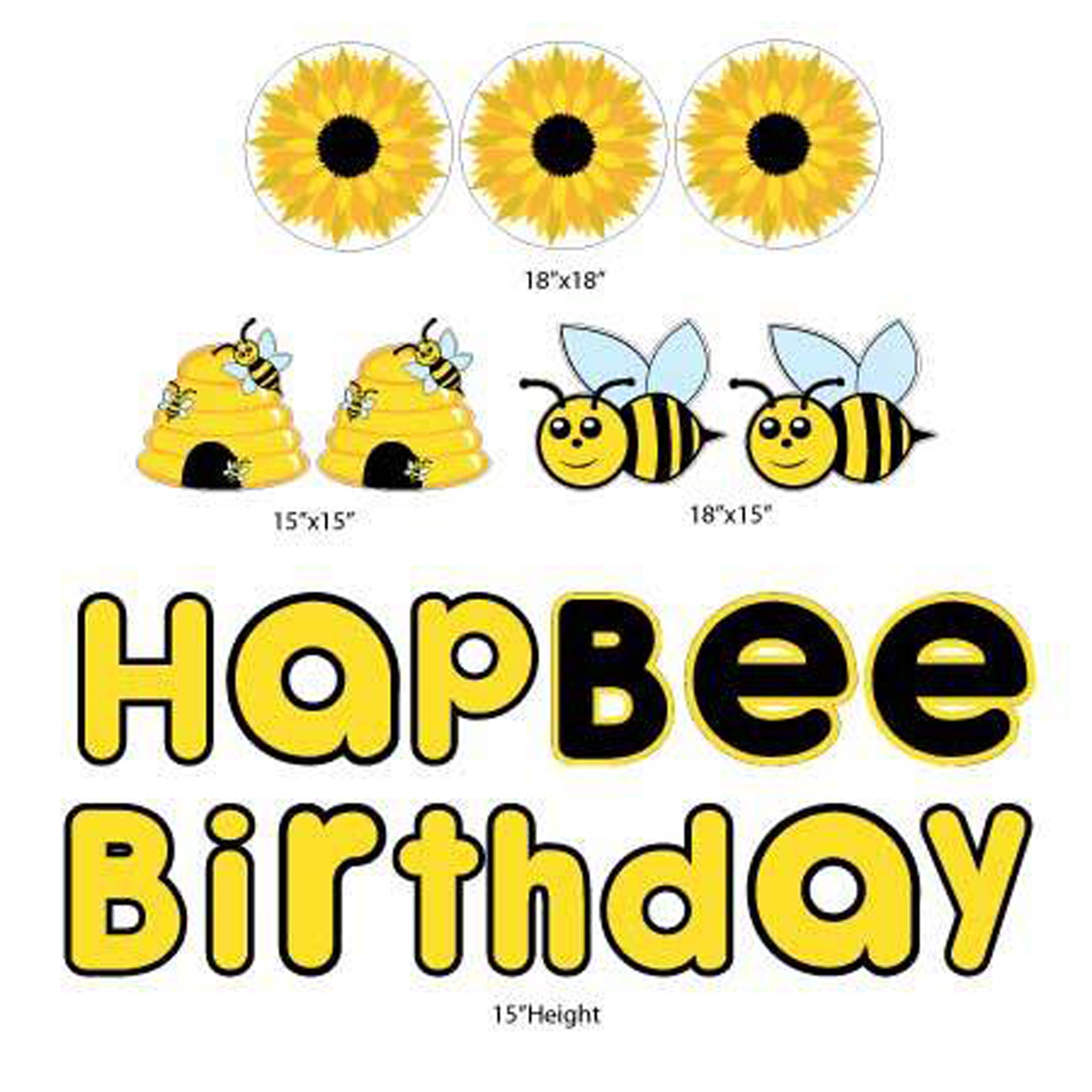 Hapbee Birthday, 21pc Birthday Yard Card Lawn Sign Set - Etsy