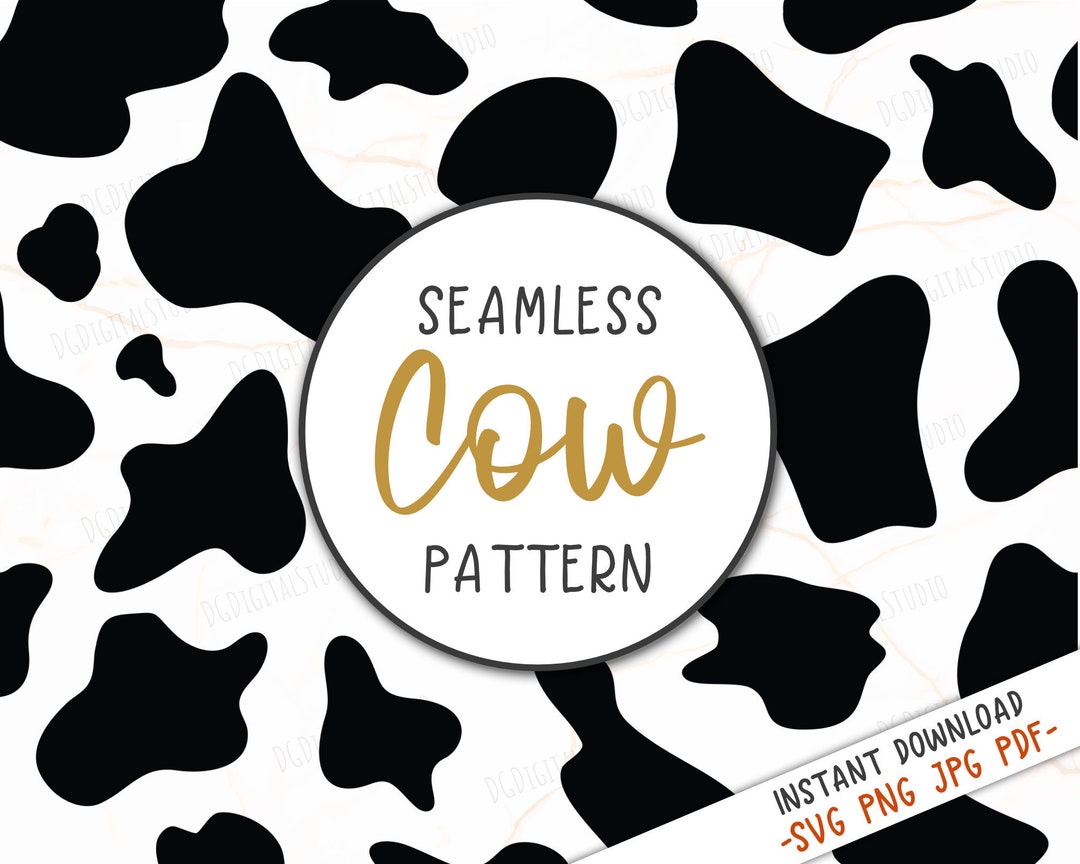 Cow Print Pattern SVG, Cow Print Pattern, Animal Seamless Print ...