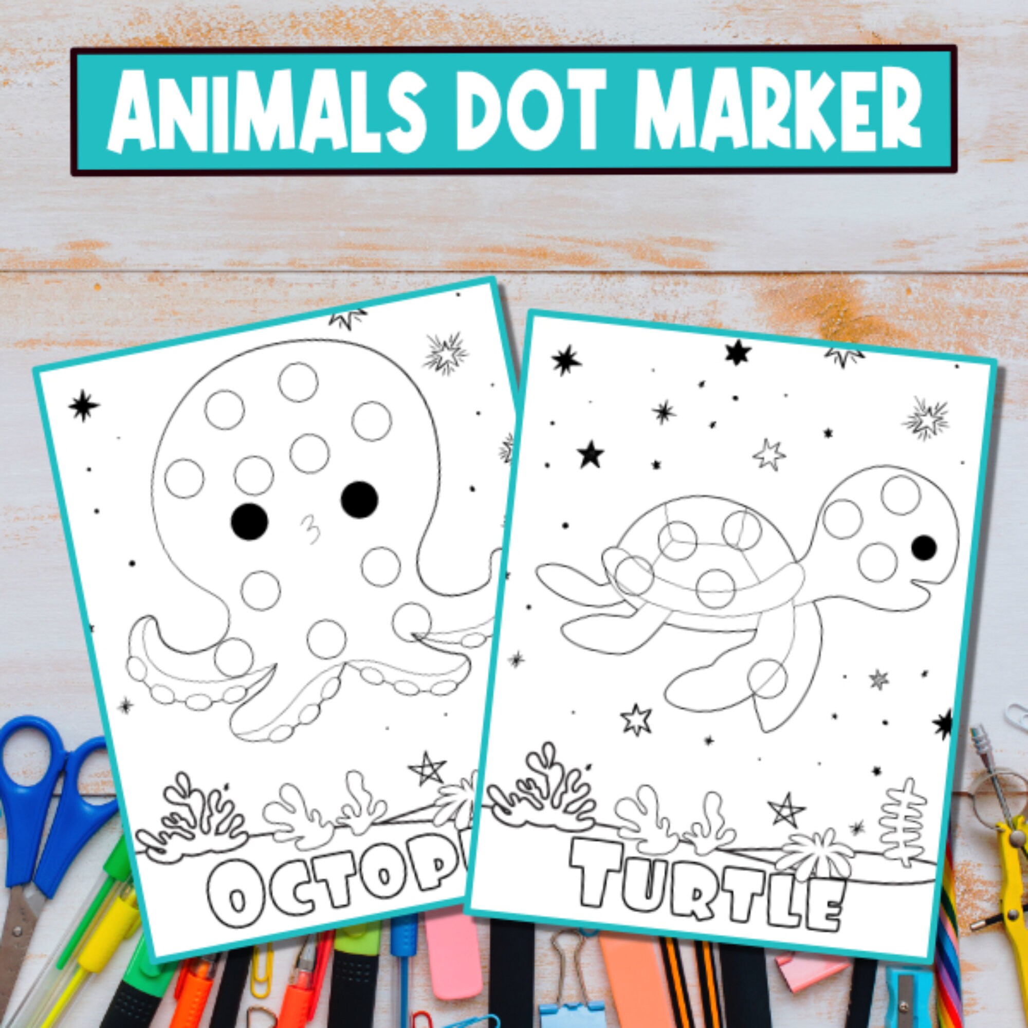 Dot Marker Printable Activity Book, Animal Dot Marker Coloring Book, Do ...