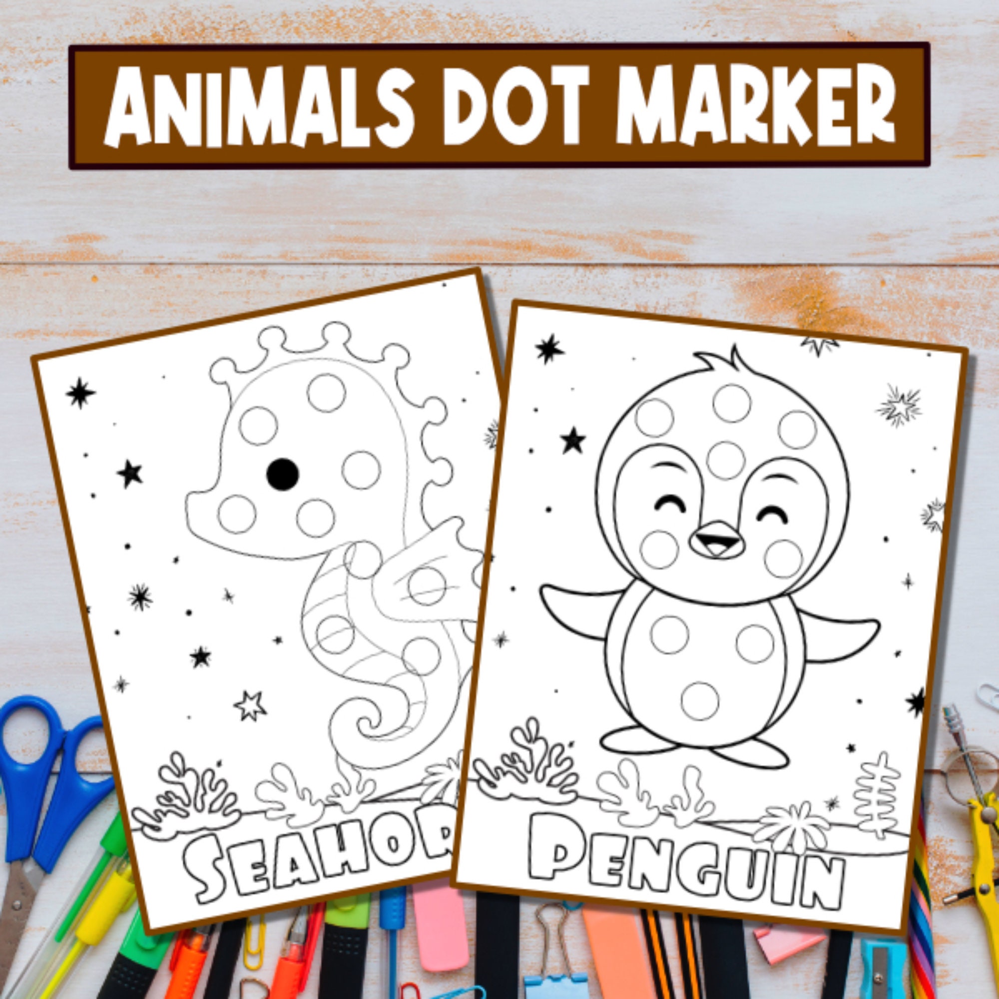 Dot Marker Printable Activity Book, Animal Dot Marker Coloring Book, Do ...