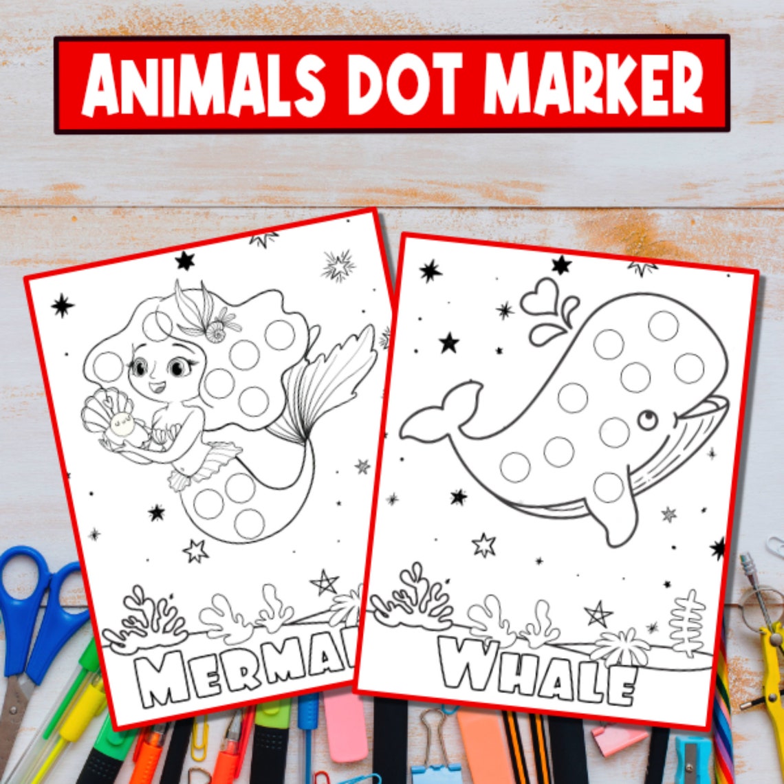 Dot Marker Printable Activity Book, Animal Dot Marker Coloring Book, Do ...