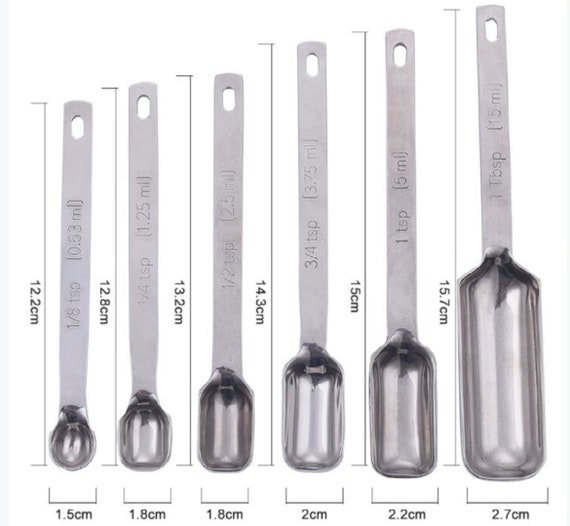 Stainless-Steel Slender Measuring Spoons Cookware Cooking Utensils ...