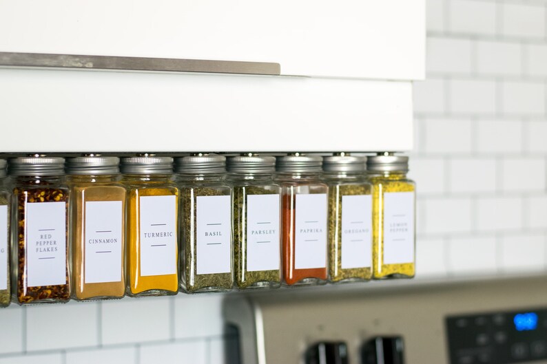 12-jar Magnetic Hanging Spice Rack With Shaker Tops & White | Etsy