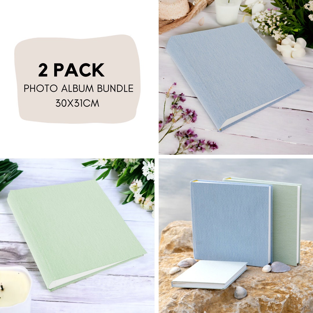 2 Pack Traditional Book Bound Photograph Album 30cm X 31cm | Glassine ...