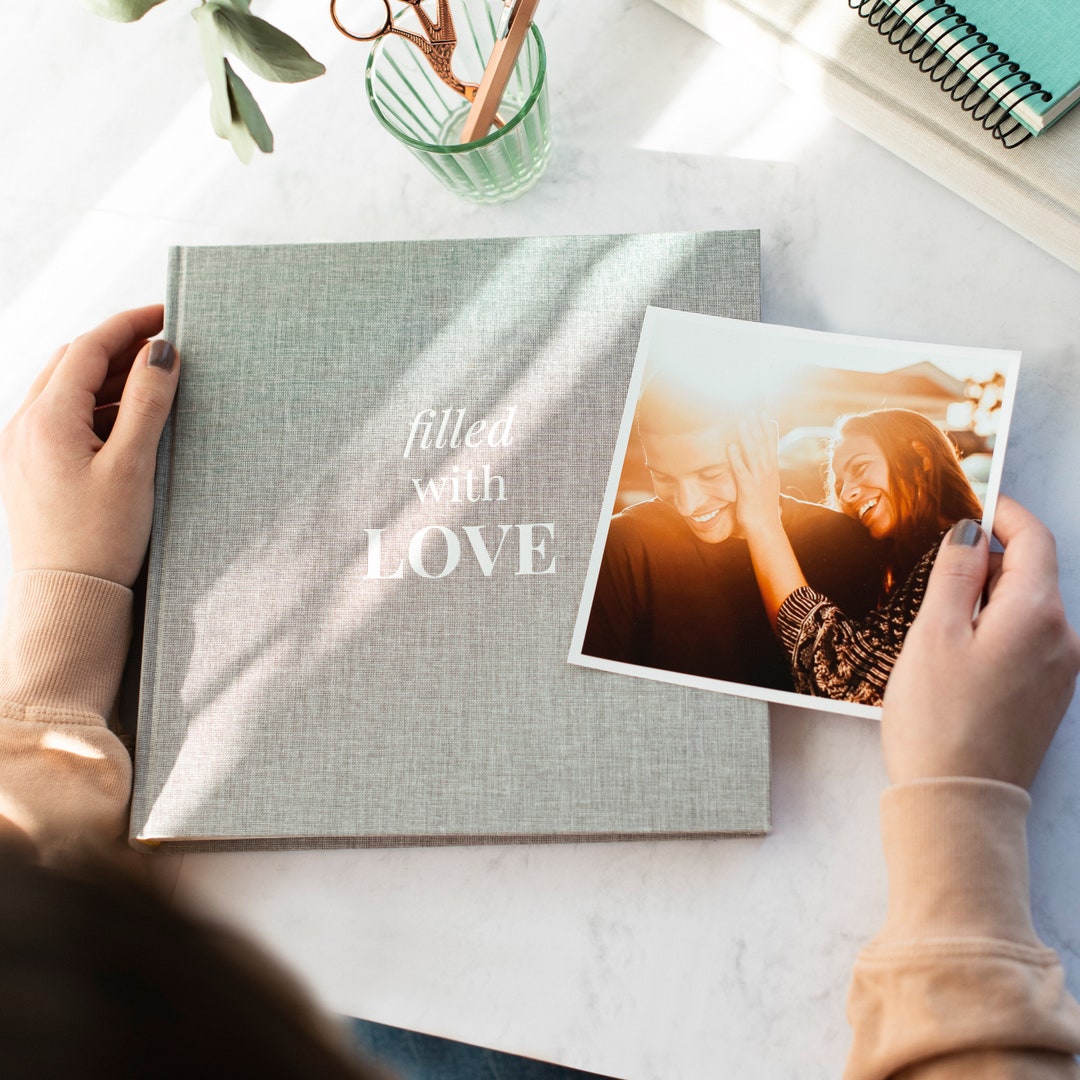 High Quality Linen Book Bound Photograph Album | Glassine Interleave ...