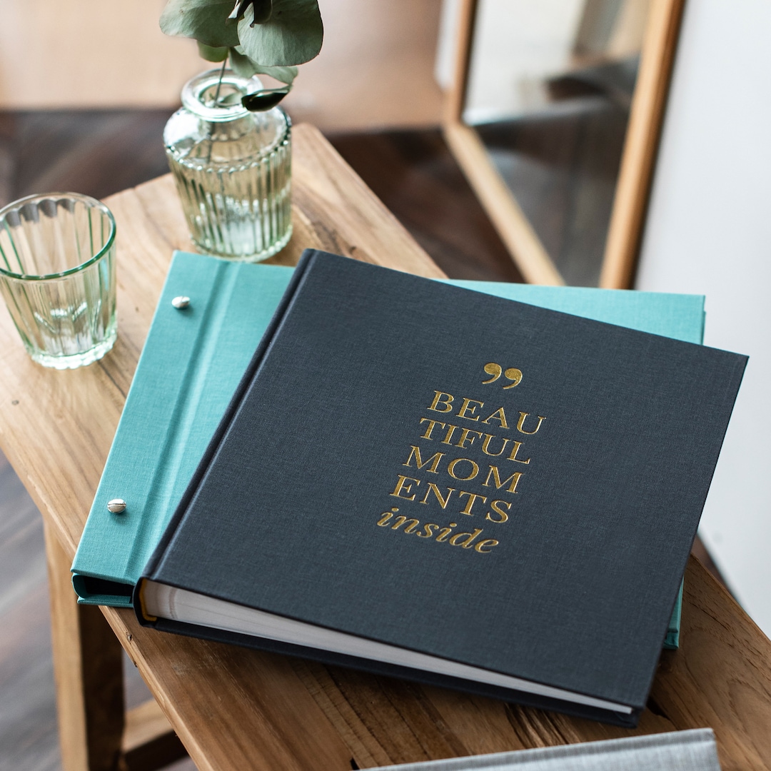 High Quality Linen Book Bound Photograph Album | Glassine Interleave ...