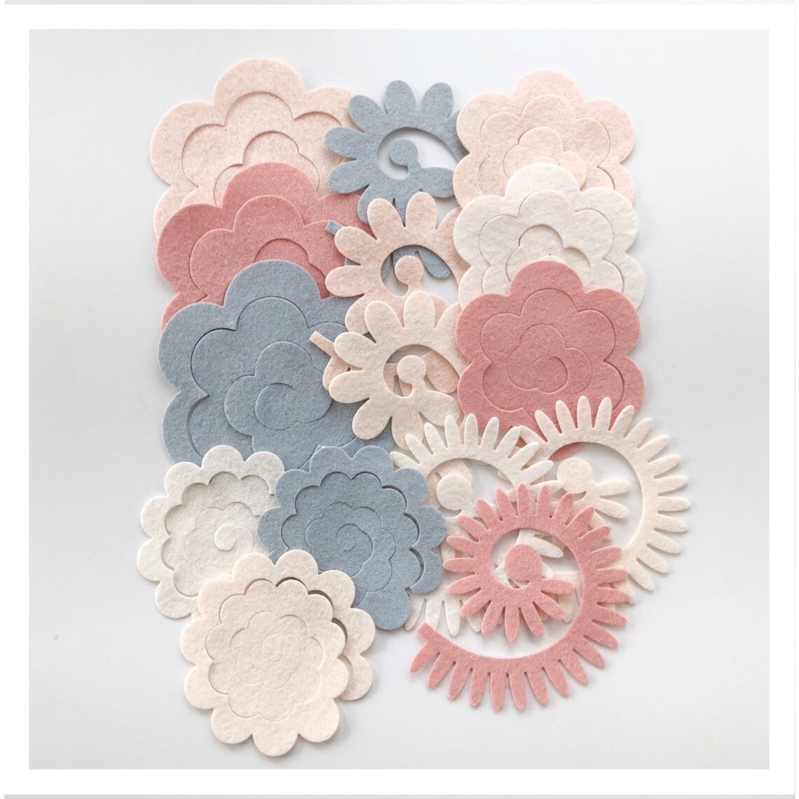 Pebbles & Stone Felt Flower Set Wool Blend Felt Flowers - Etsy Australia