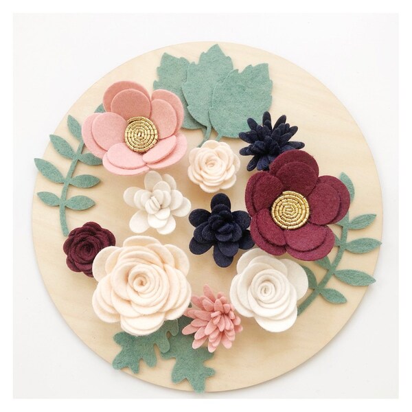 Felt Flower Wreath - Etsy UK