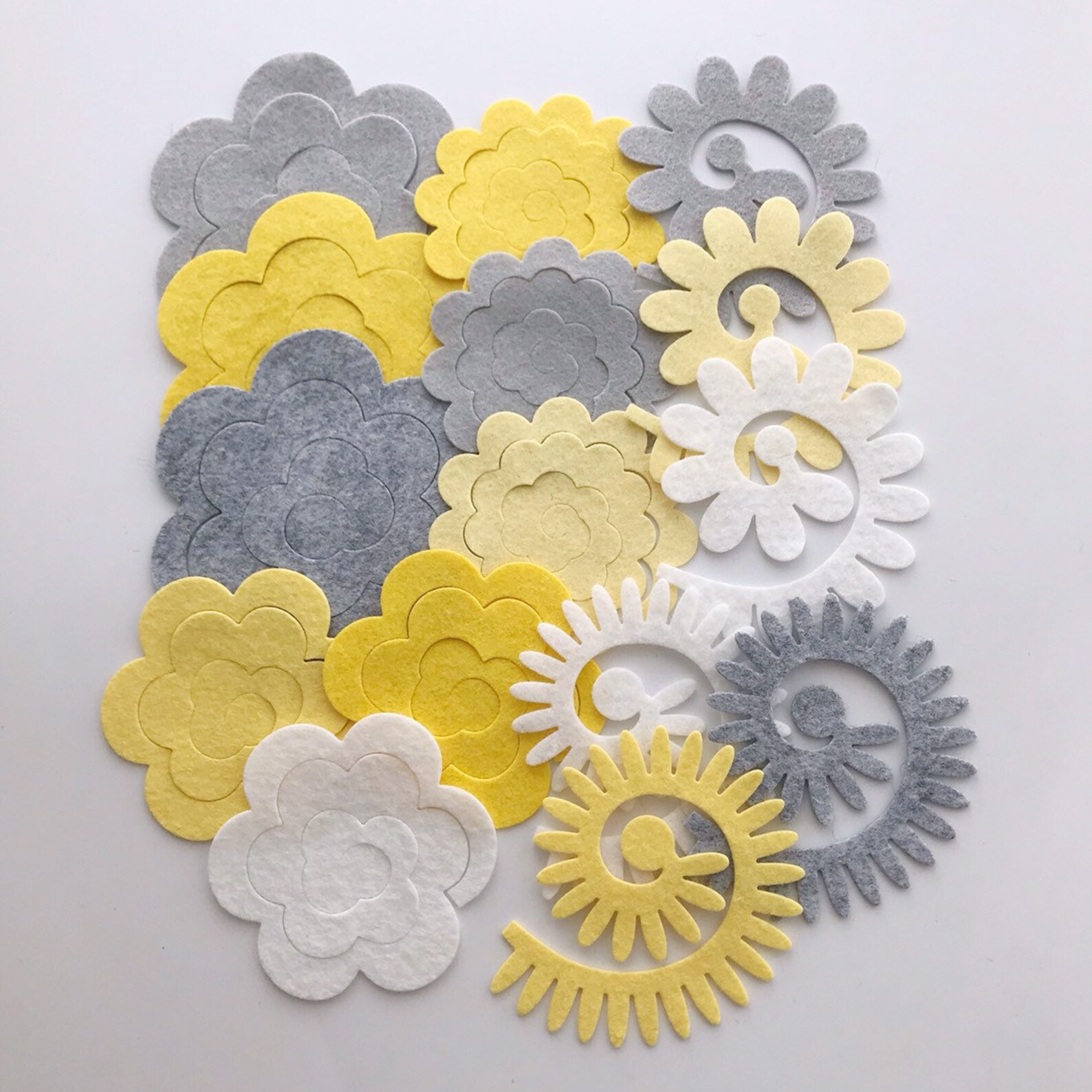 Lemon Kisses Felt Flower Set Wool Blend Felt Flowers DIY - Etsy