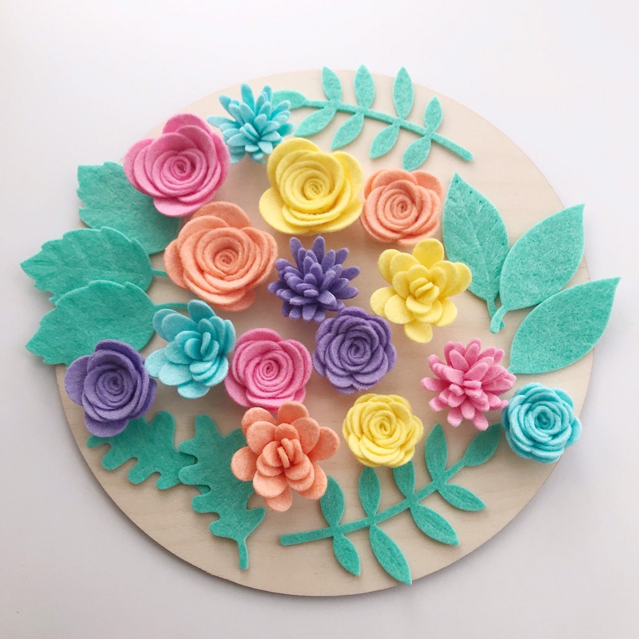 Unicorn Bliss Felt Flower Set Wool Blend Felt Flowers DIY - Etsy