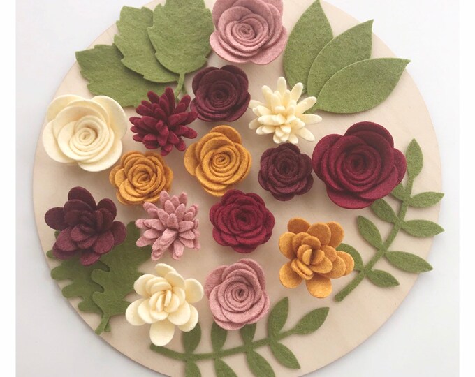 Autumn Vibes Felt Flower Set Wool Blend Felt Flowers DIY - Etsy