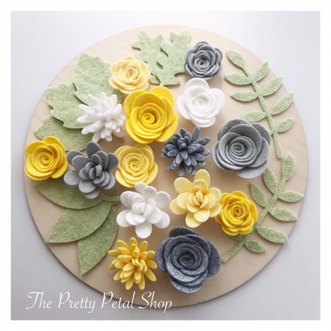 Lemon kisses Felt Flower Set Wool Blend Felt Flowers DIY | Etsy