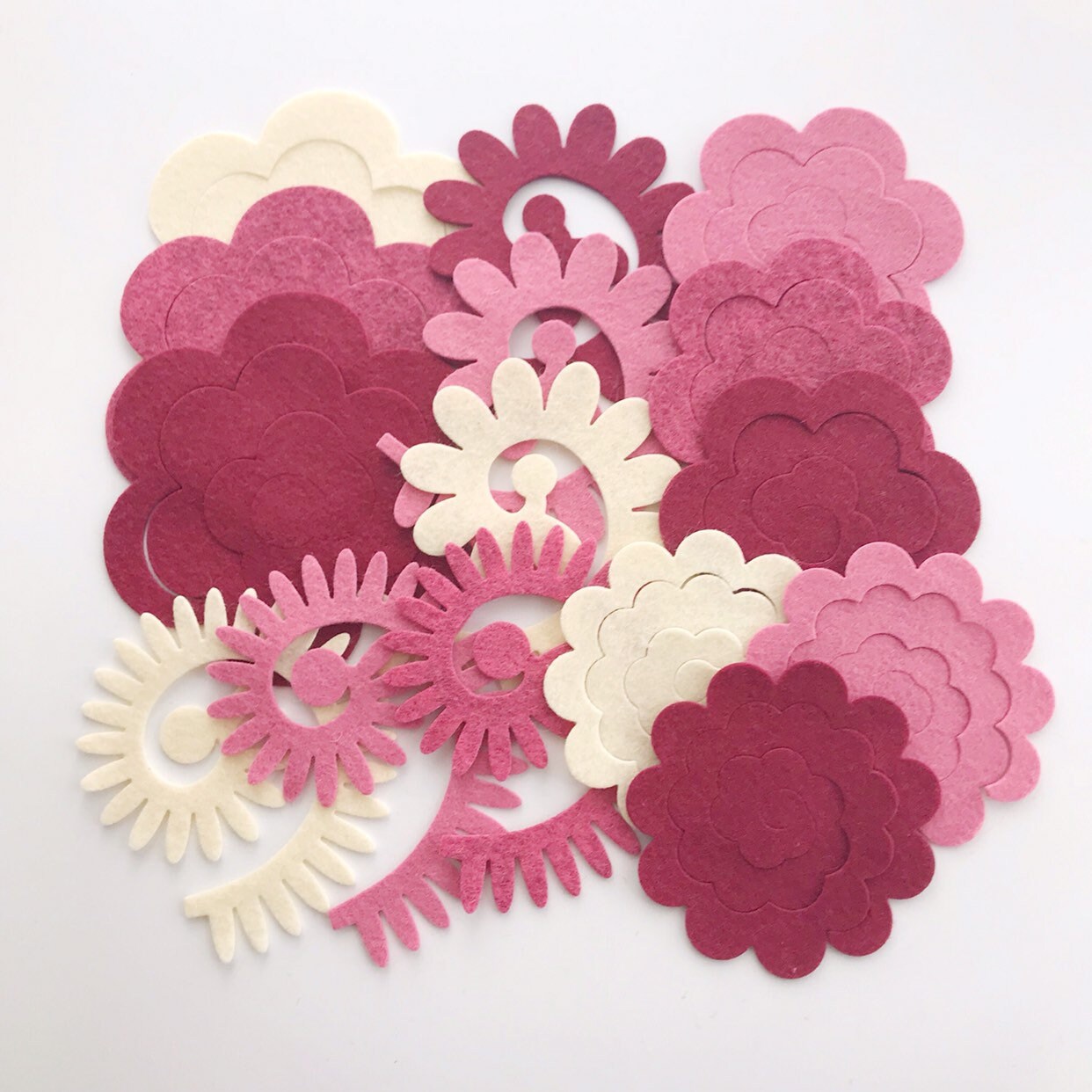 Cherry Pie Felt Flower Set Wool Blend Felt Flowers DIY | Etsy