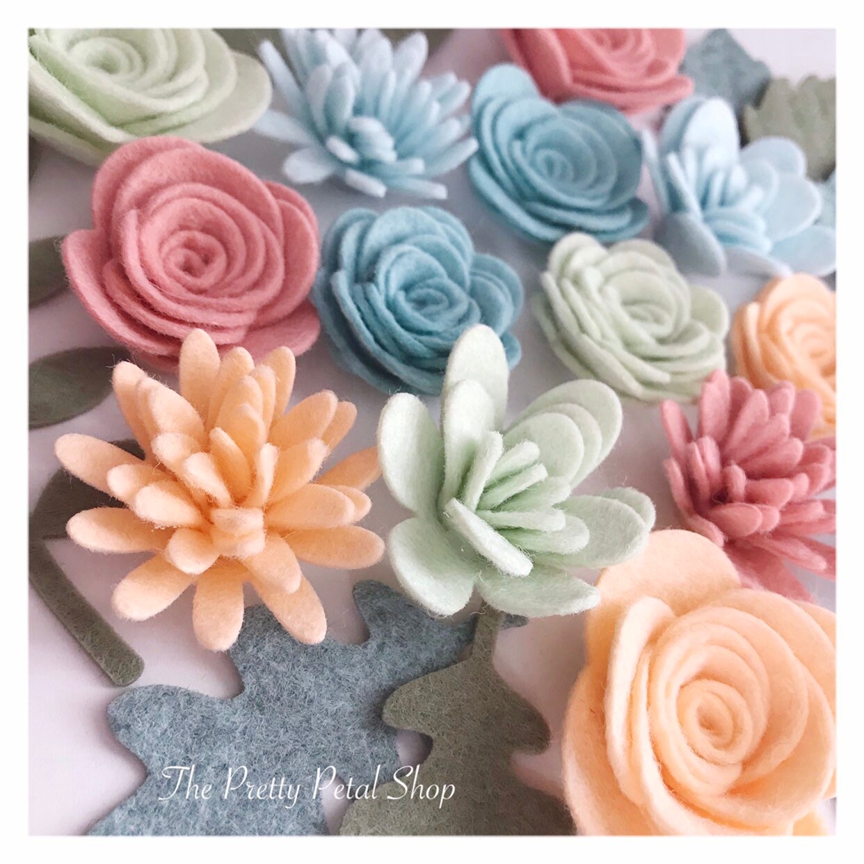 Sunset Romance Felt Flower Set Wool Blend Felt Flowers DIY - Etsy