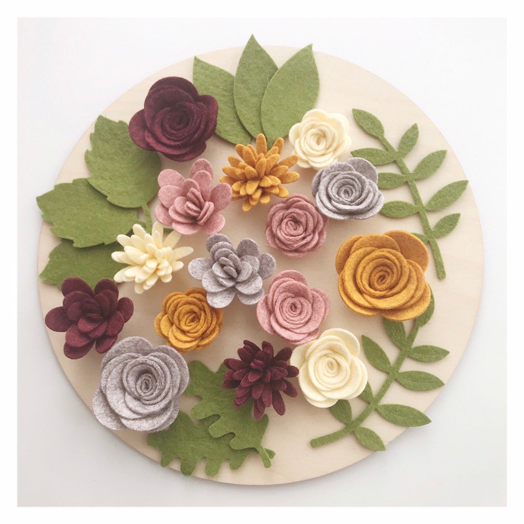 Autumn Falls Felt Flower Set Wool Blend Felt Flowers DIY - Etsy.de