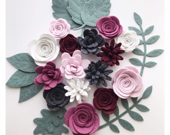 Wool Felt Flowers | Etsy