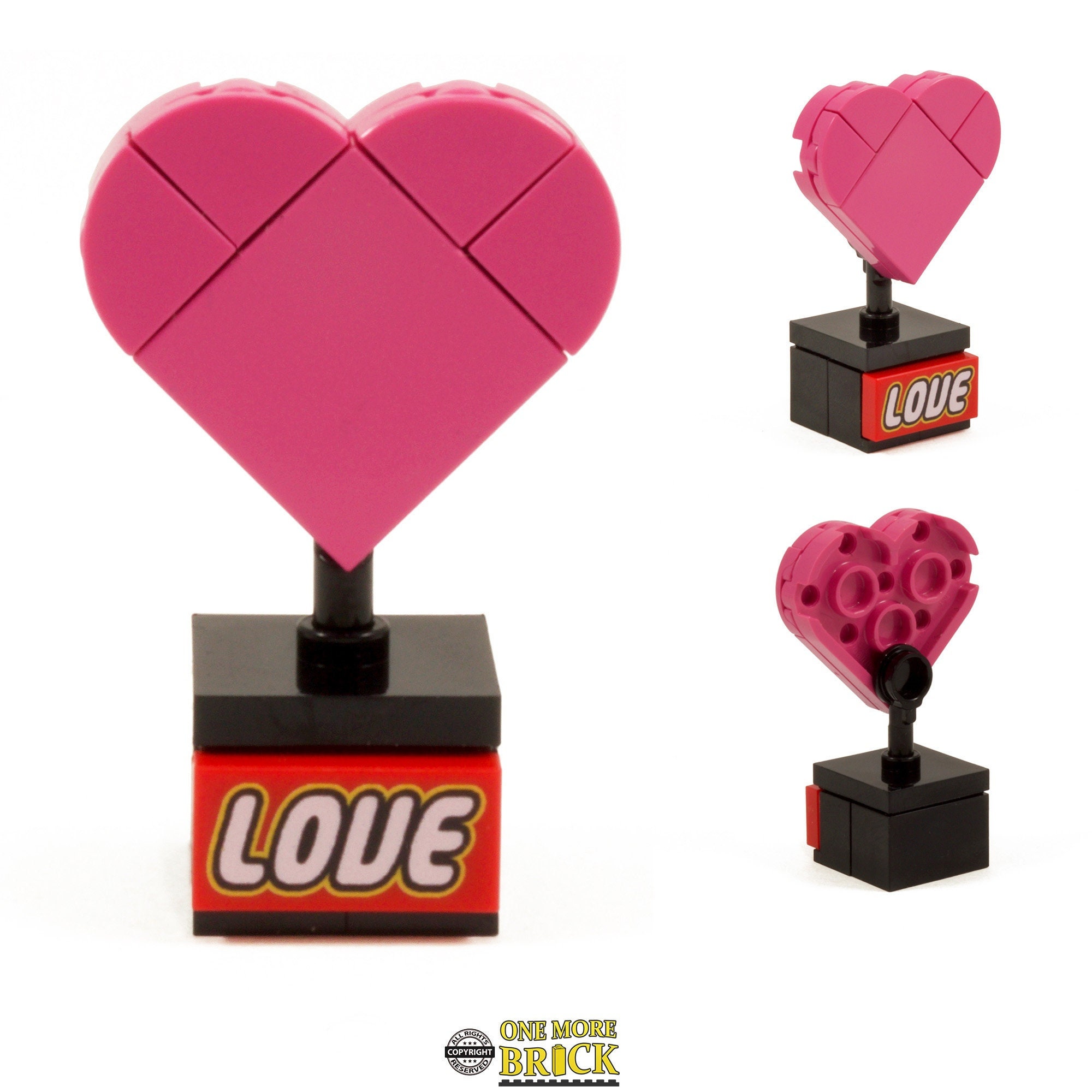 Love Heart Box Valentine Gift Custom Kit made with LEGO Bricks Toys ...