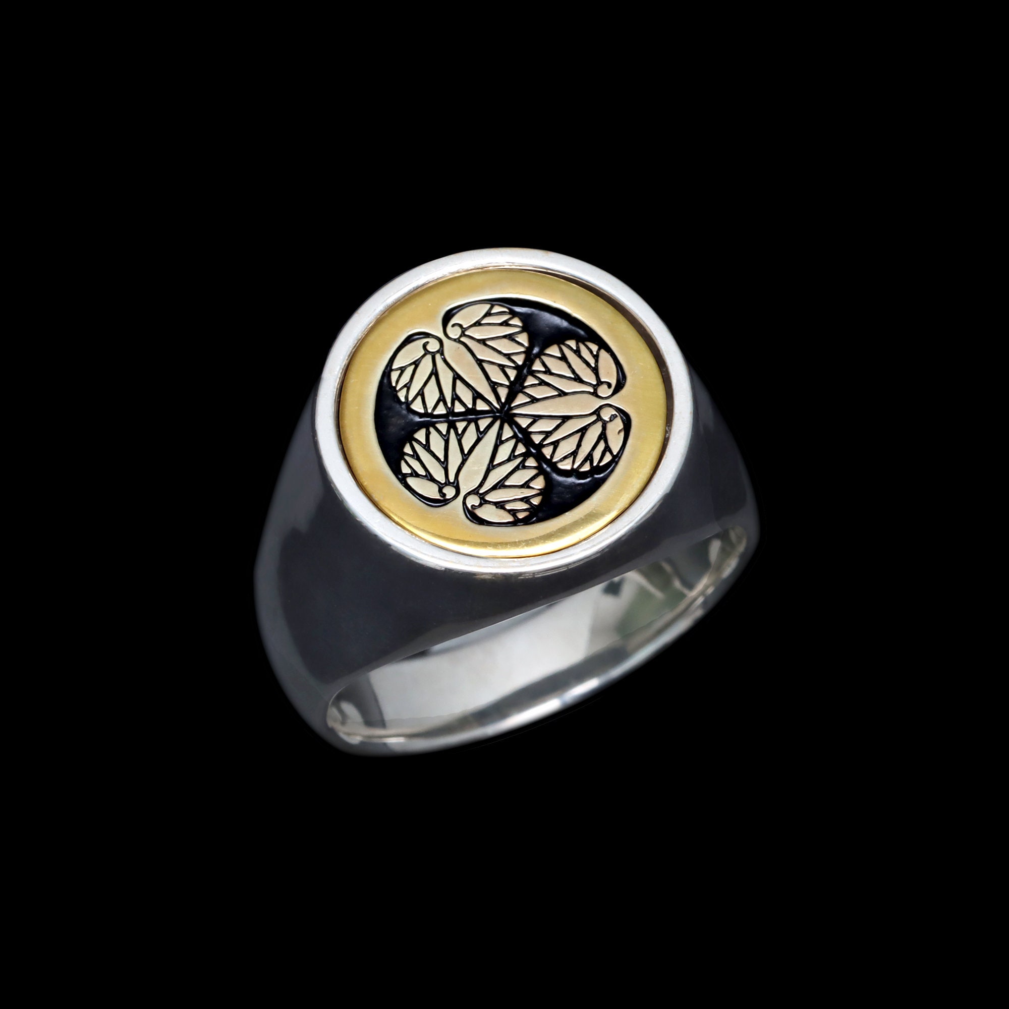 Japanese Samurai Kamon - Silver/brass Ring - Etsy