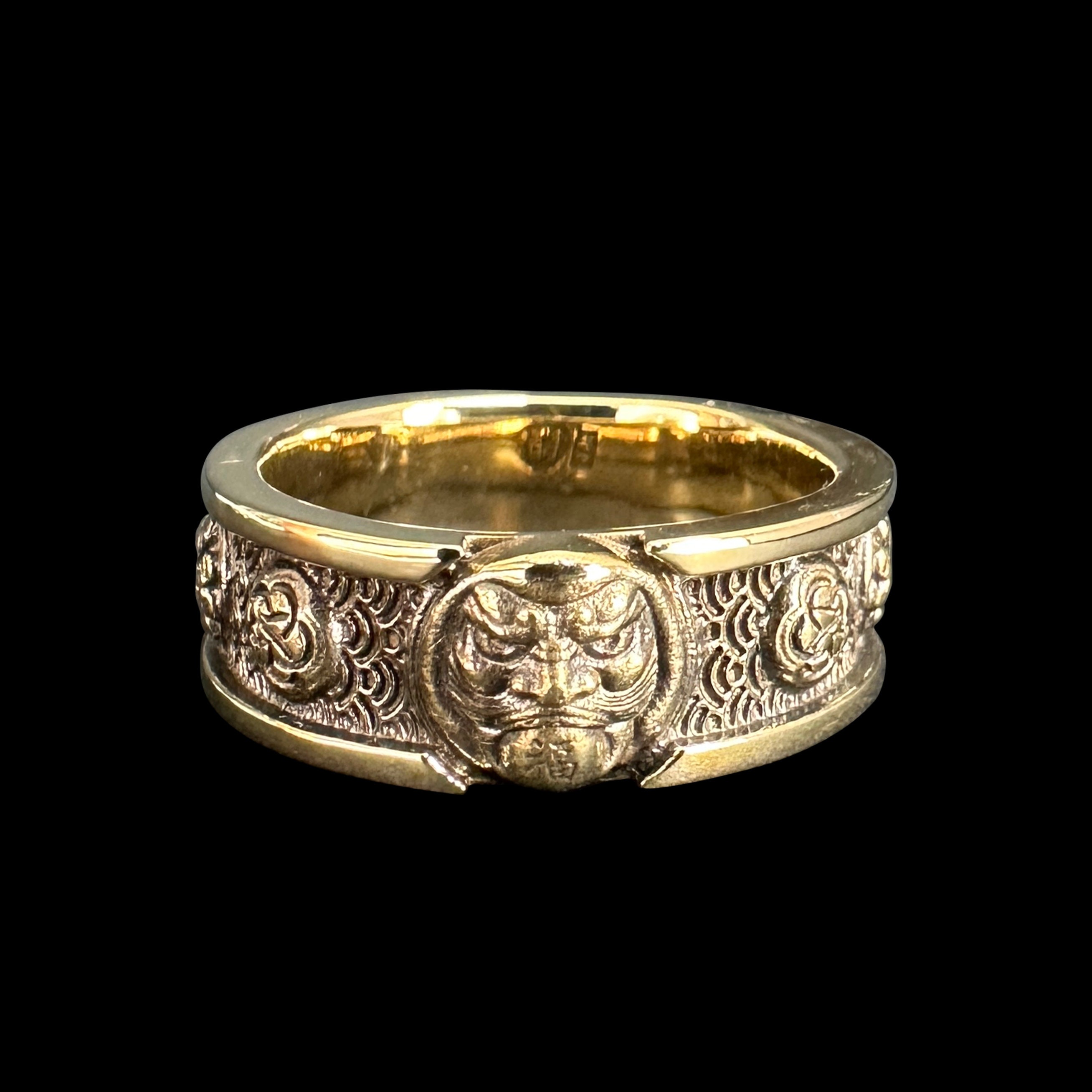 Daruma Fortune Ring Japanese Style Amulet Band Ring Silver/brass ...