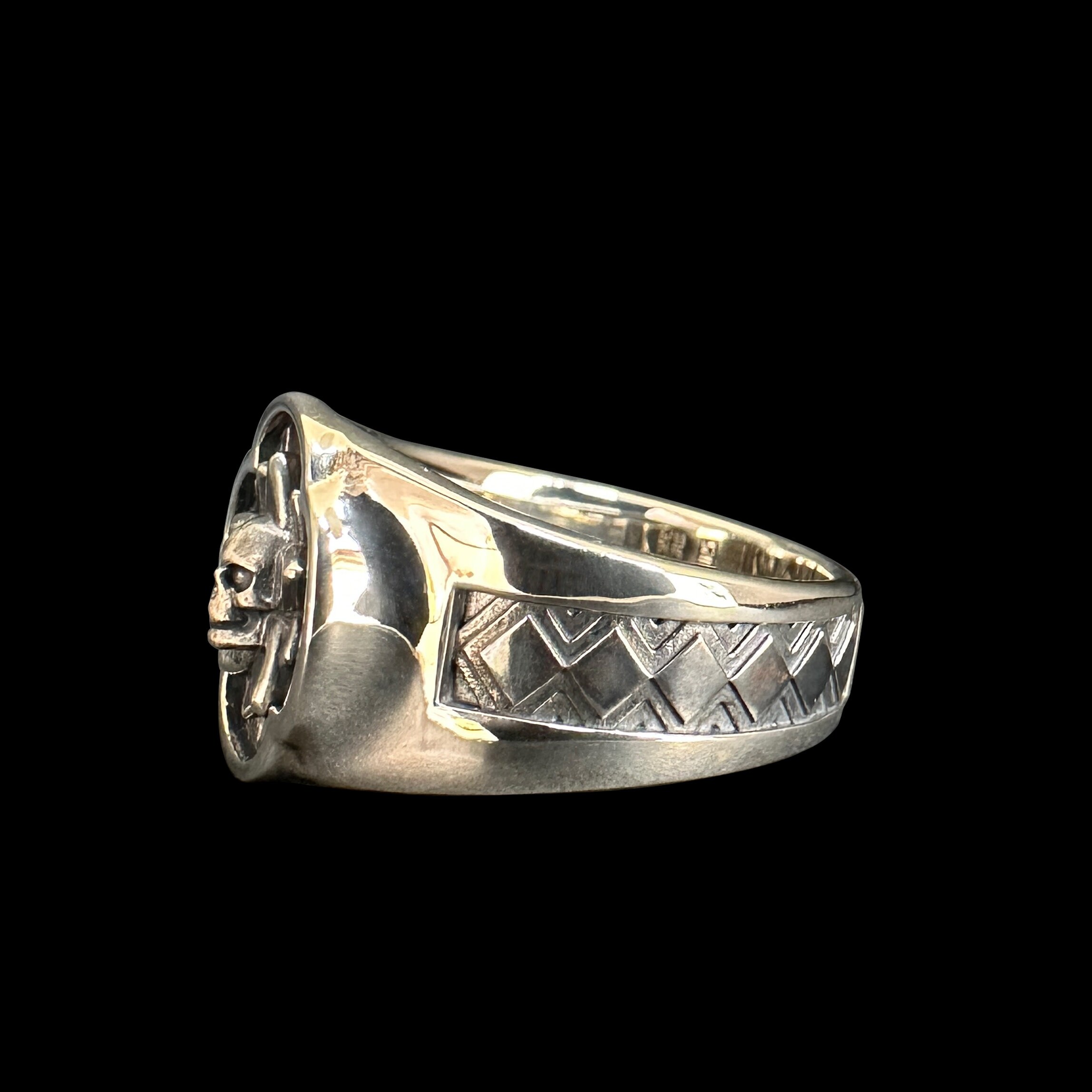 Bushido Katana Ring Silver Statement Ring Brass Ring Skull Ring ...