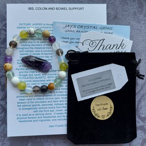 IBS, Bowel and Colon Support Crystal Healing Gemstone Beaded Bracelet ...