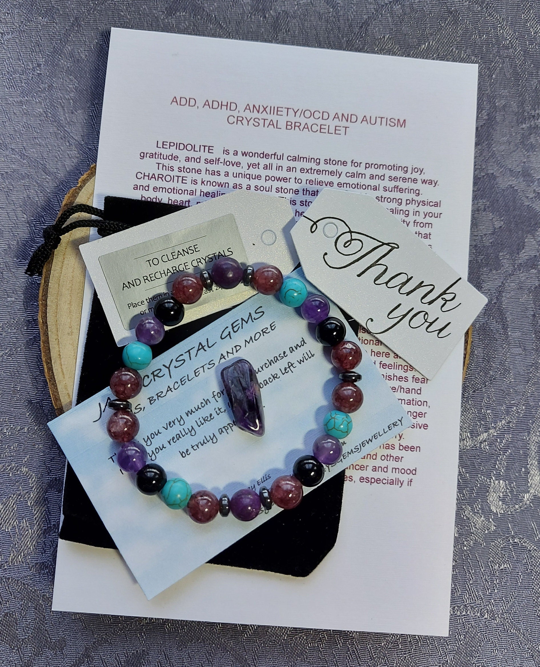 ADD/ADHD/Anxiety/OCD/Autism Crystal Healing Gemstone Beaded - Etsy.de