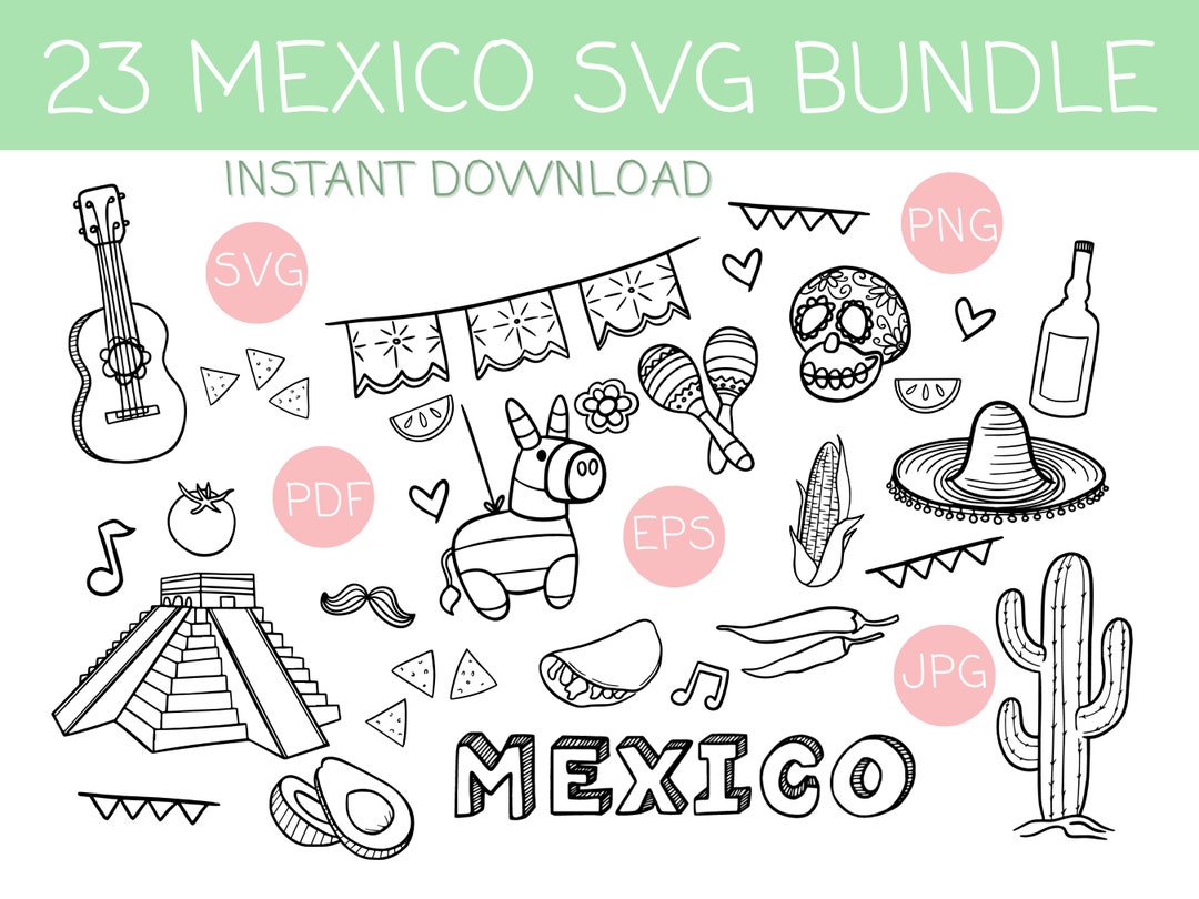 Mexico svg bundle pack, for cricut projects, holiday svg bundle, cute ...