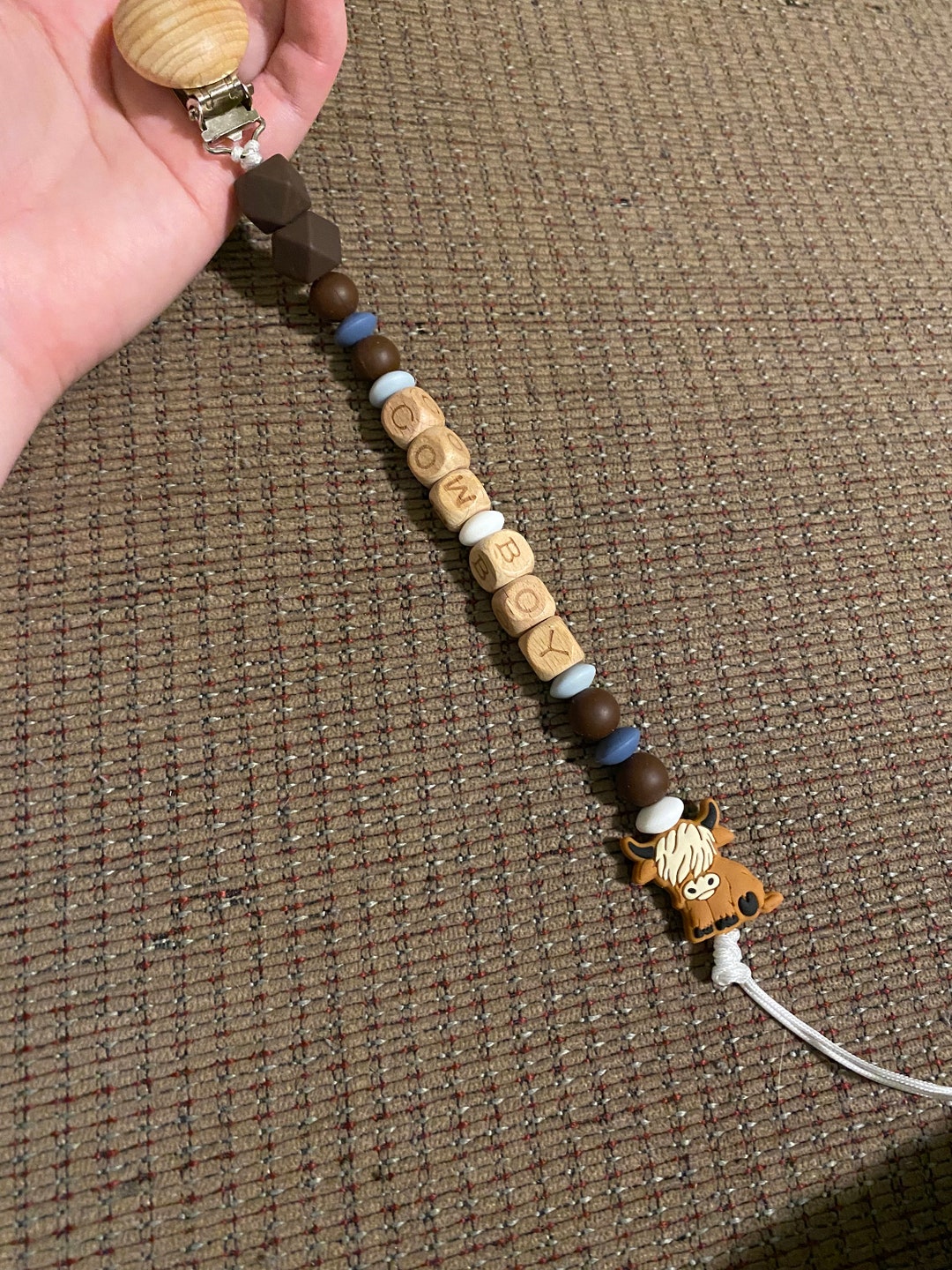 Cow Boy Pacifier Clip , Pacifier Clip , Cowboy Baby Accessories ...