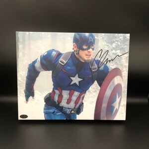 Captain America Chris Evans Facsimile Autograph 11x14 Canvas Print Wall ...